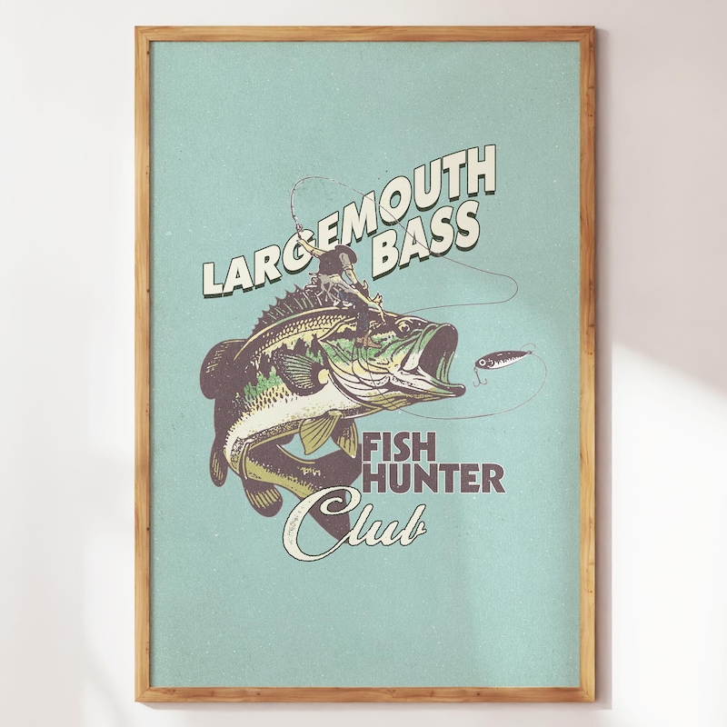 Bass Fishing Poster - Etsy