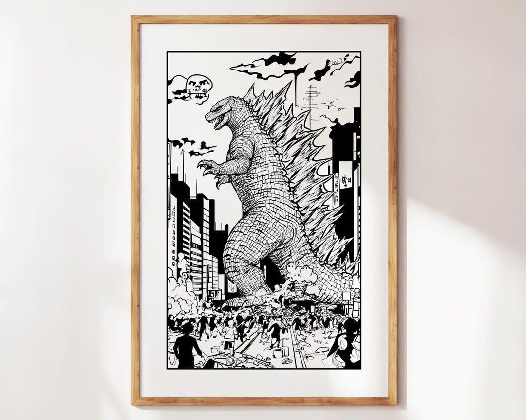Godzilla Artwork, Fan Made Poster Inspired by Godzilla, Japanese ...