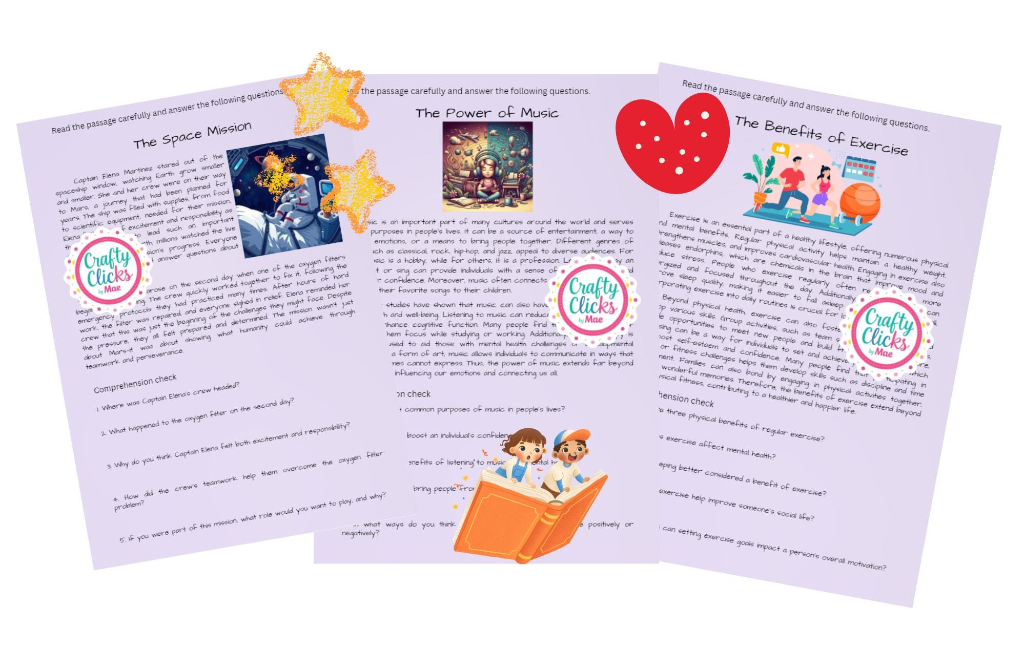 Reading Comprehension Worksheets Grade 6 - Etsy