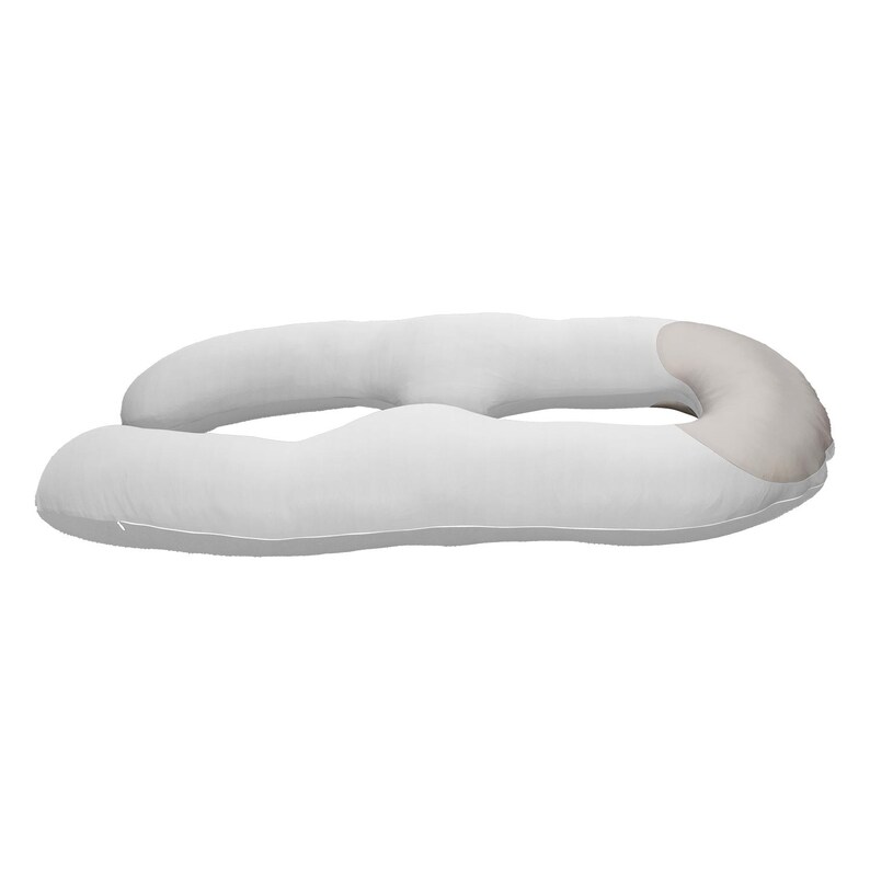 U Shaped Body Pillow for Side Sleepers, Pregnancy Pillow for Sleeping, White Velvet & Cooling ...
