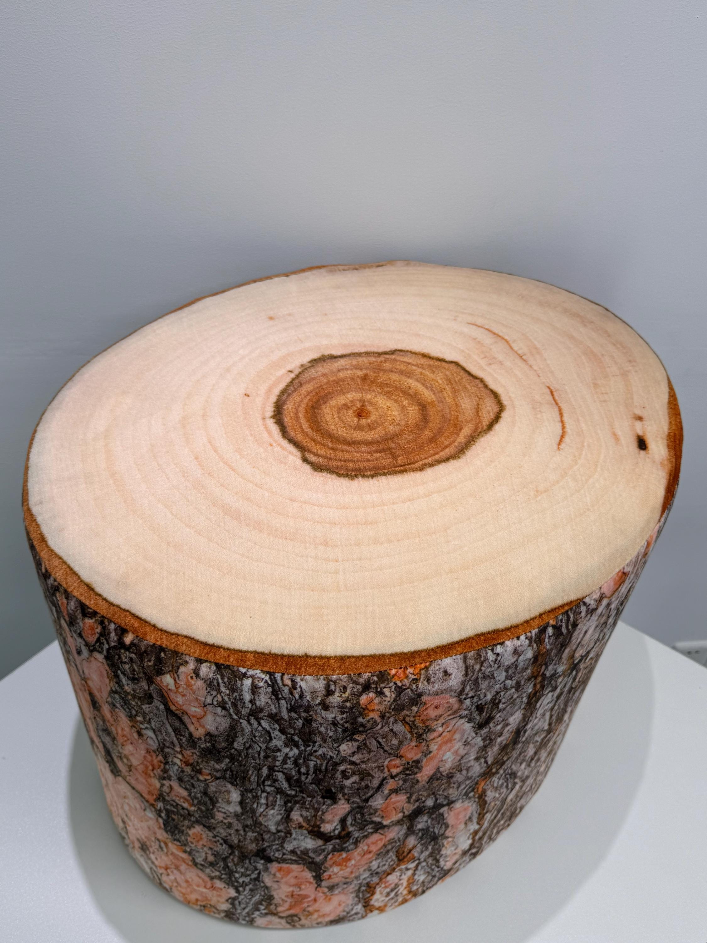 Tree Stump Pouf Ottoman: Velvet Fabric Cylinder Floor Cushion - Etsy