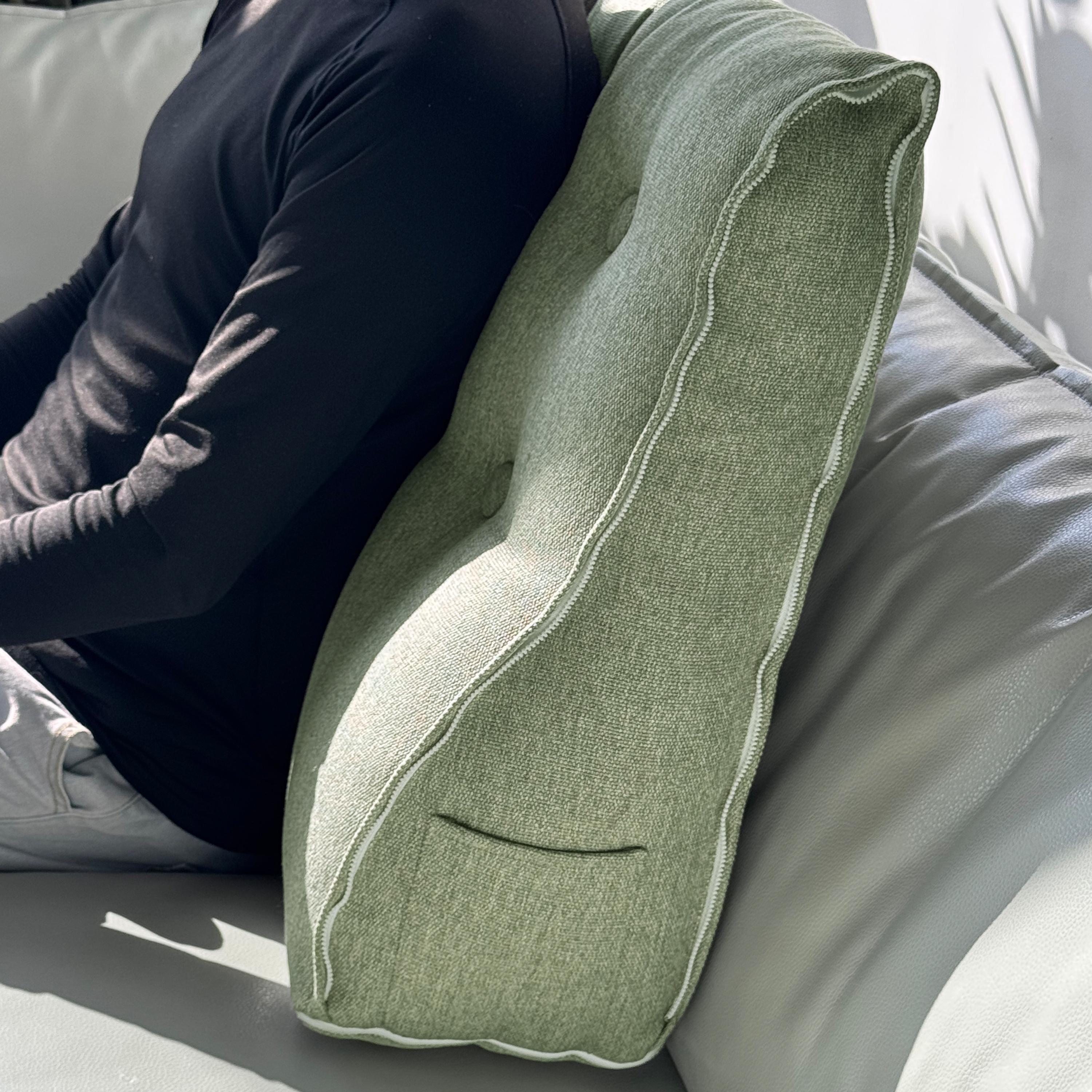 Button Tufted Wedge Pillow: Linen Blend Bed Rest Reading Pillow - Etsy