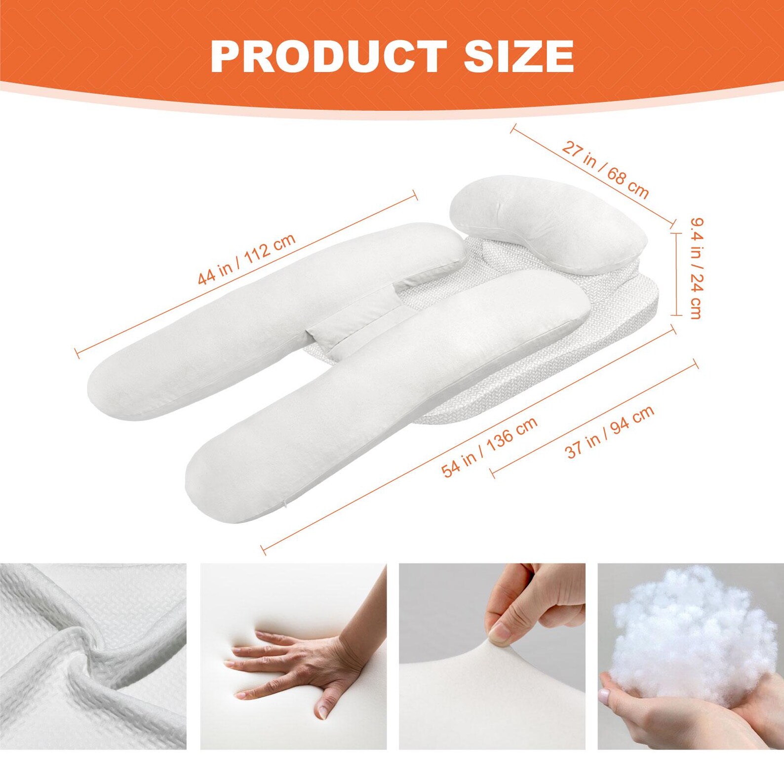 Side Sleeper Pillow System: Shoulder Relief Wedge, Ergonomic Orthopedic ...