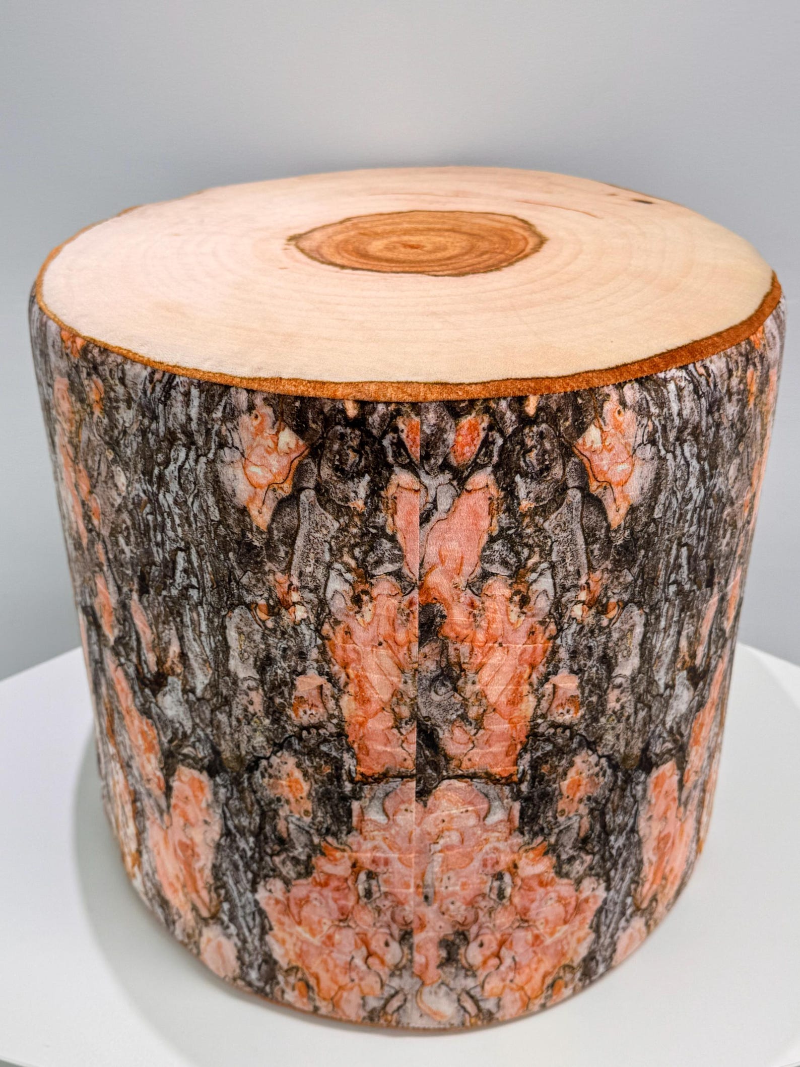 Tree Stump Pouf Ottoman: Velvet Fabric Cylinder Floor Cushion - Etsy