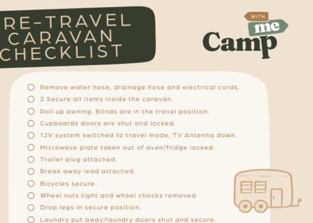 Caravan Checklist - Pre Travel - Etsy