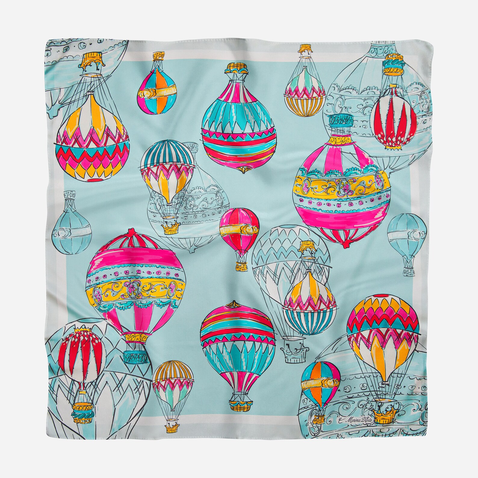 Hot Air Balloon Silk Scarf Etsy