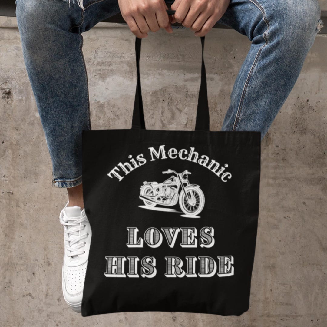 This Mechanic Loves His Ride Tote - Biker Gift for Men, Motorcycle ...