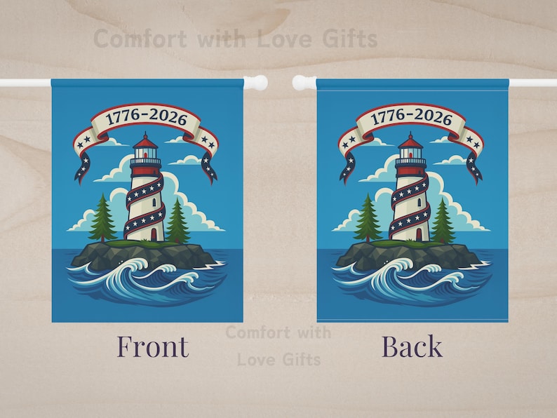250th Anniversary Lighthouse Garden & House Flag 1776-2026 Patriotic ...