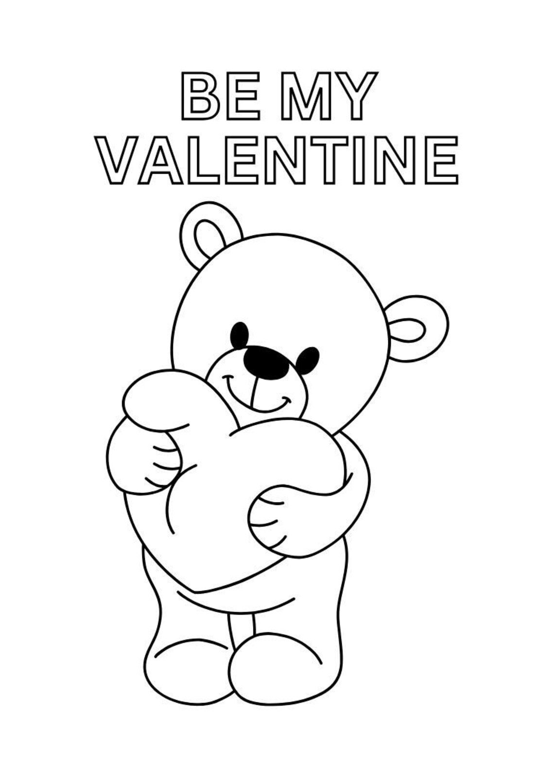 Valentine's Day Kids Coloring Book: Printable Love-themed Activity ...