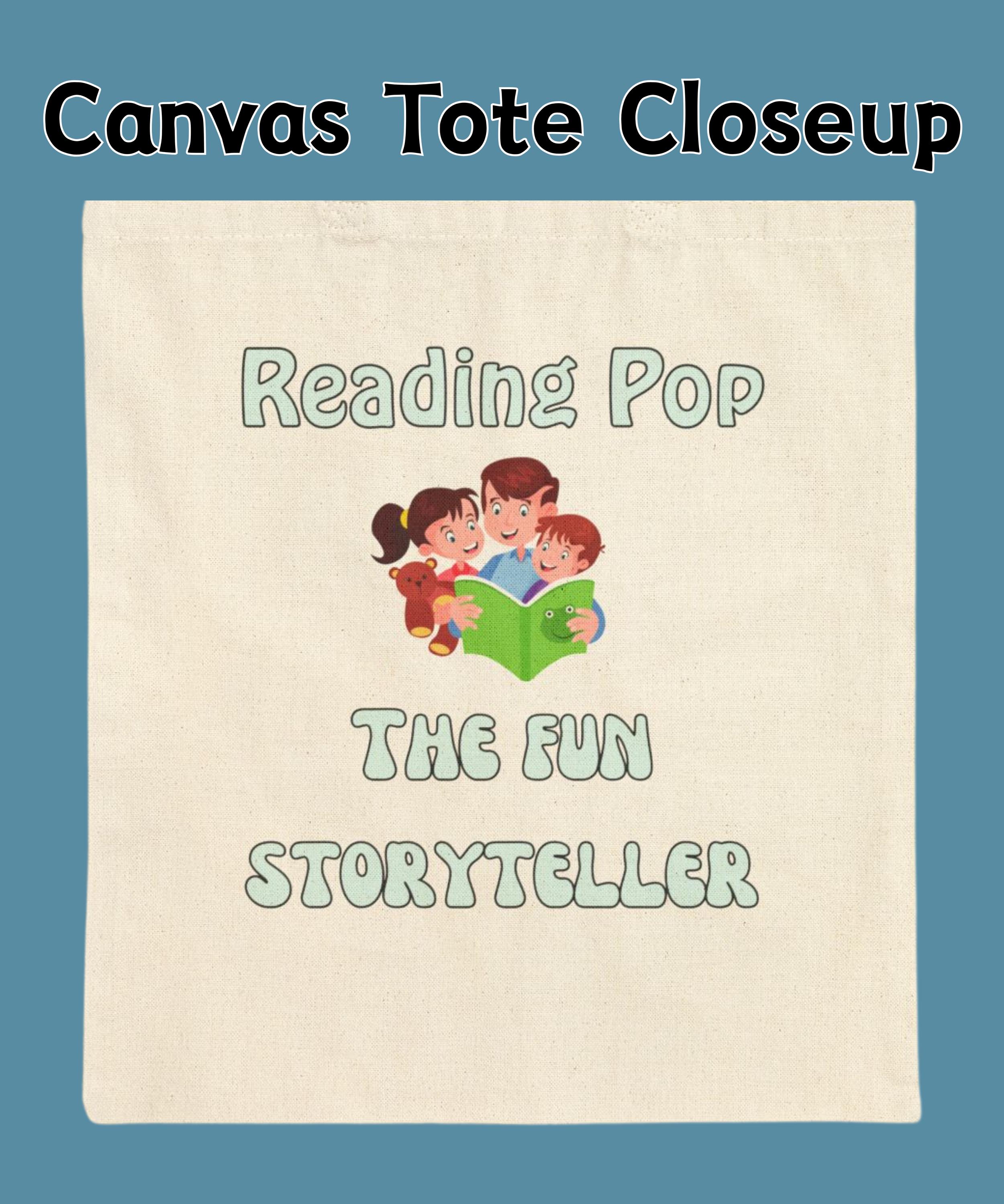 Reading Pop Tote Bag | Father's Day Gift for Grandpa or Dad, Storytime ...