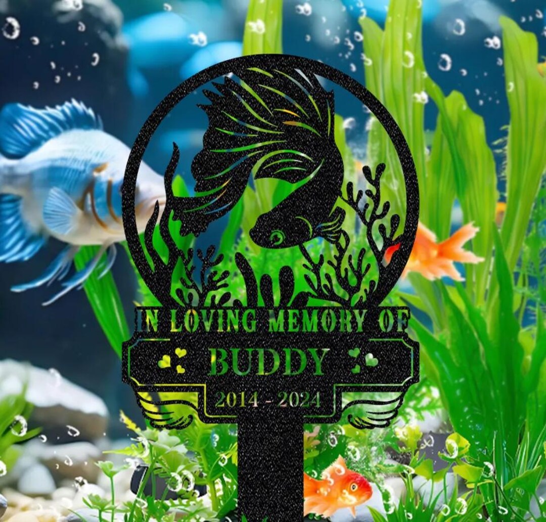 Custom Fish Memorial Garden Stake, Personalized Aquarium Fish Grave ...