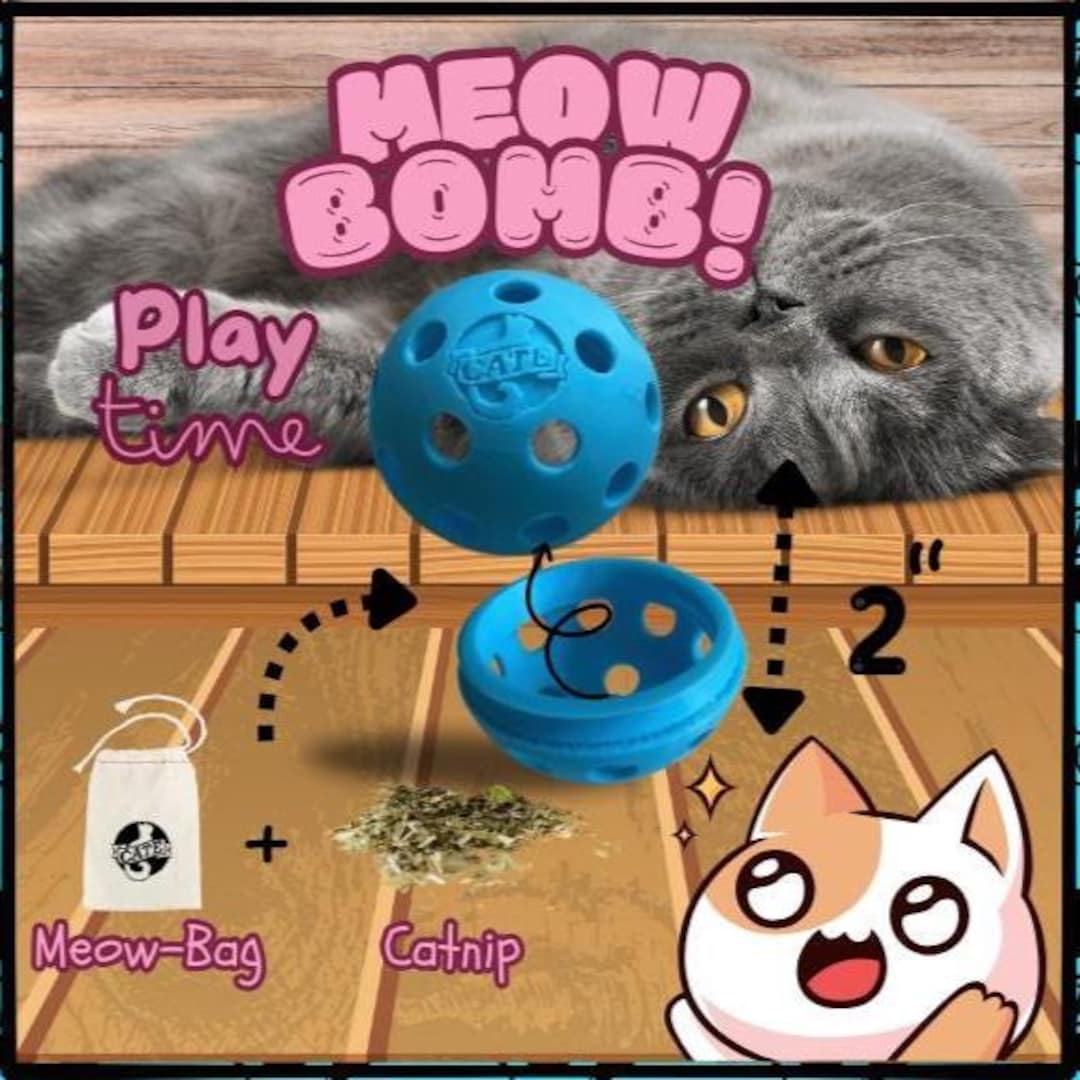3-pack Refillable Meow-bomb Cat Toys – Durable Shells With Meow Bags ...