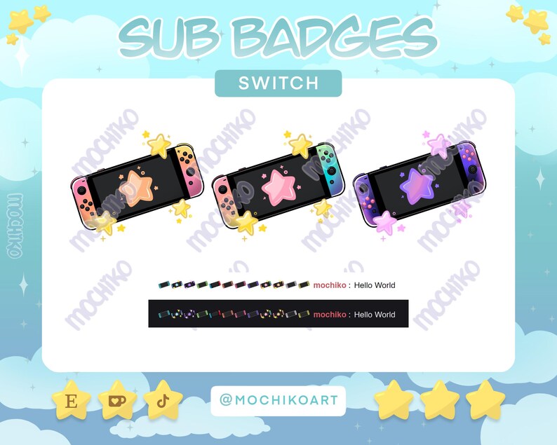 Switch Console Sub Badges, Bit Badges, Emotes, Channel Points | Twitch ...