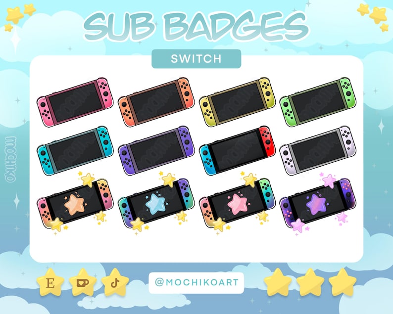 Switch Console Sub Badges, Bit Badges, Emotes, Channel Points | Twitch ...