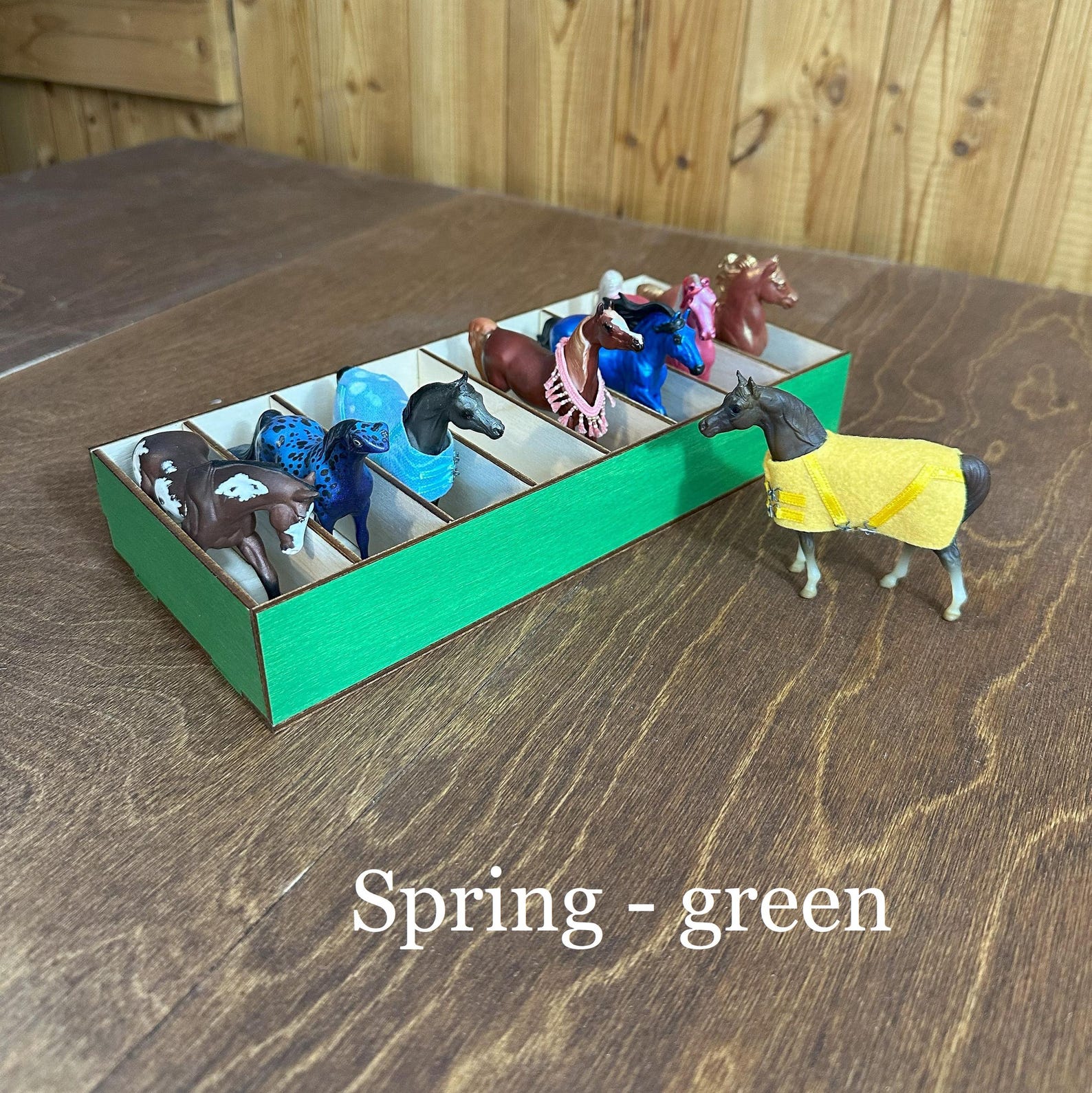 Breyer Stablemates Holder - 10" Wooden Display Stand for 8 Horses ...