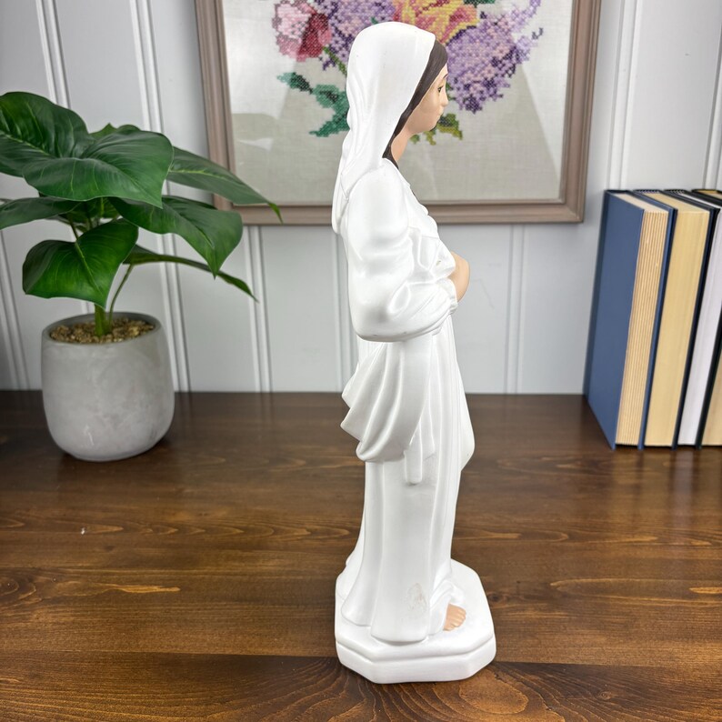 Vintage Sacred Heart of Mary Statue, Plaster Chalkware Religious ...