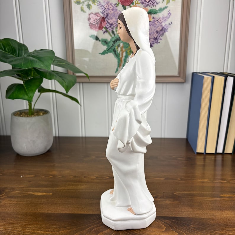 Vintage Sacred Heart of Mary Statue, Plaster Chalkware Religious ...