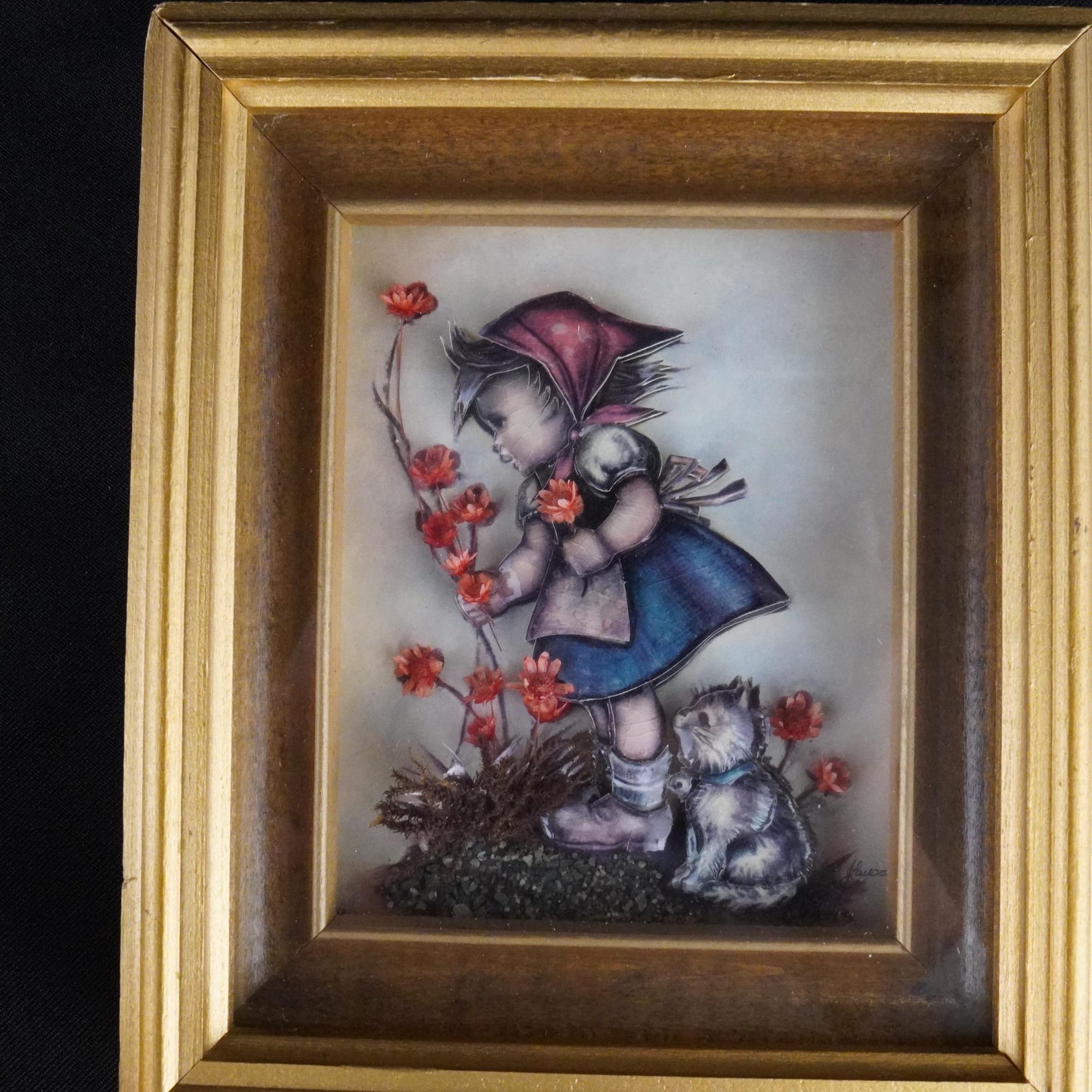 Vintage 3D Paper Tole Shadow Box Pictures Set of 4 Hummel Style 3D Art ...