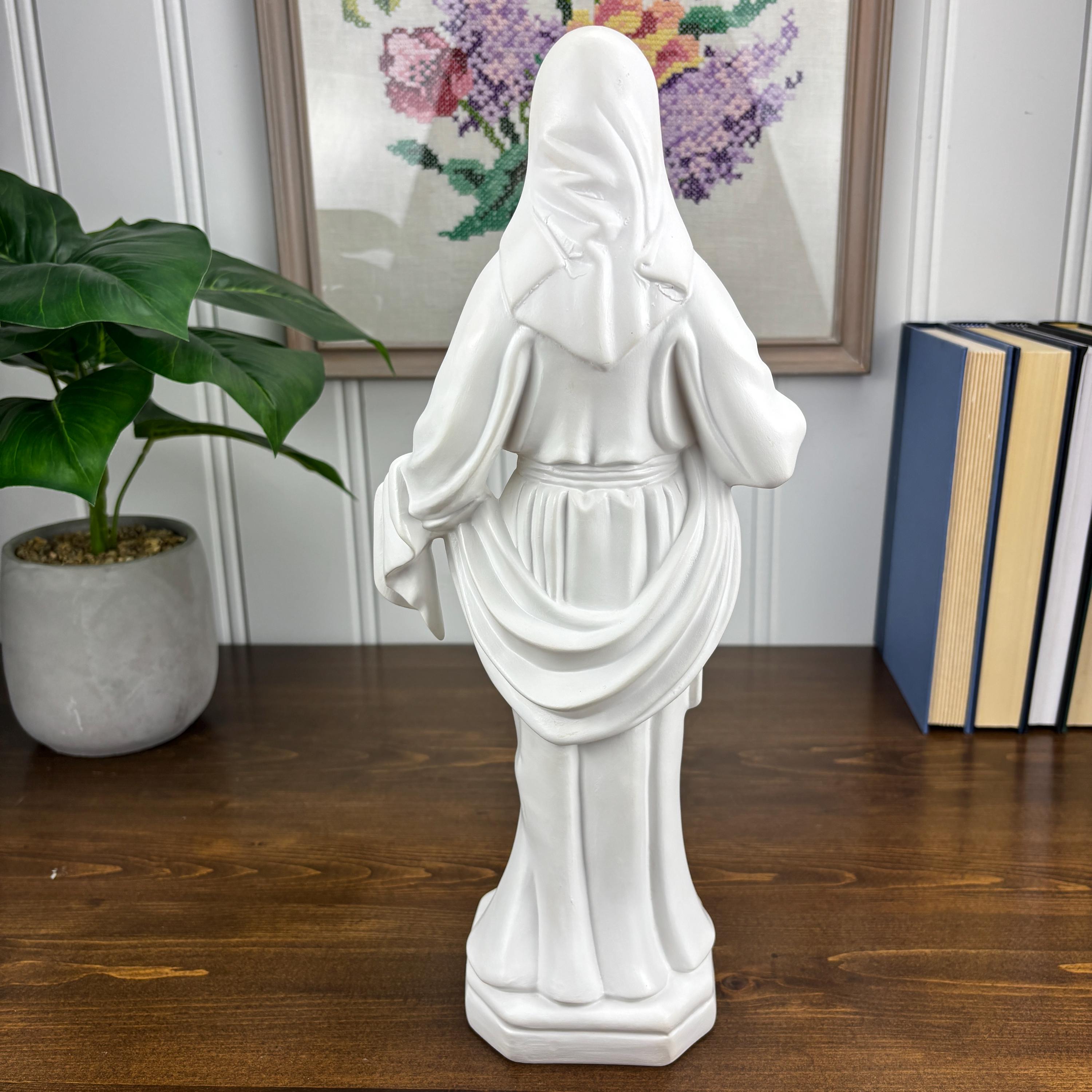 Vintage Sacred Heart of Mary Statue, Plaster Chalkware Religious ...