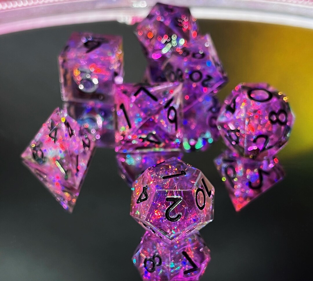 Purple Lightning Dice, Electroplating Glossy Dice Set, Dnd Dice Set ...