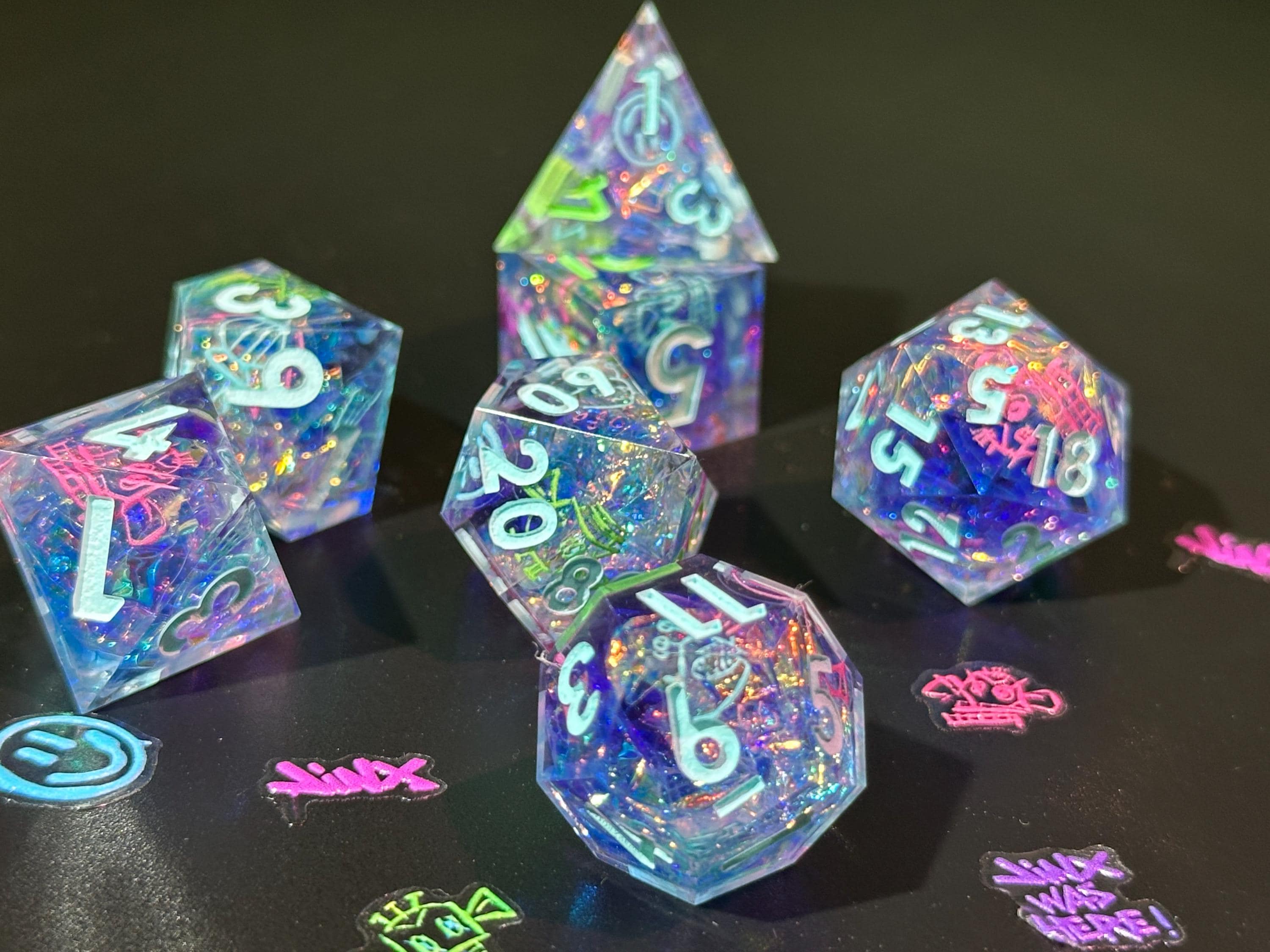 Jinx Dice, Arcane Dice, Dnd Dice Set, Polyhedral Dice, Resin Dice Set ...