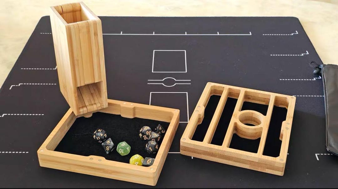 Wood Collapsable Dice Tower,dice Holder,medieval Axe Dice Storage Box,a ...