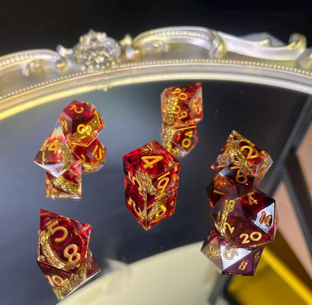 Red Brass Ring Dice,the Lord of the Rings Dice Set,resin Dice Set,a ...