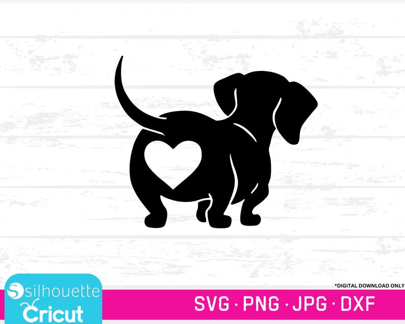 Dachshund Love Bum, Dashie Svgs, Dachshund Cut File, Cute Dog Svgs ...