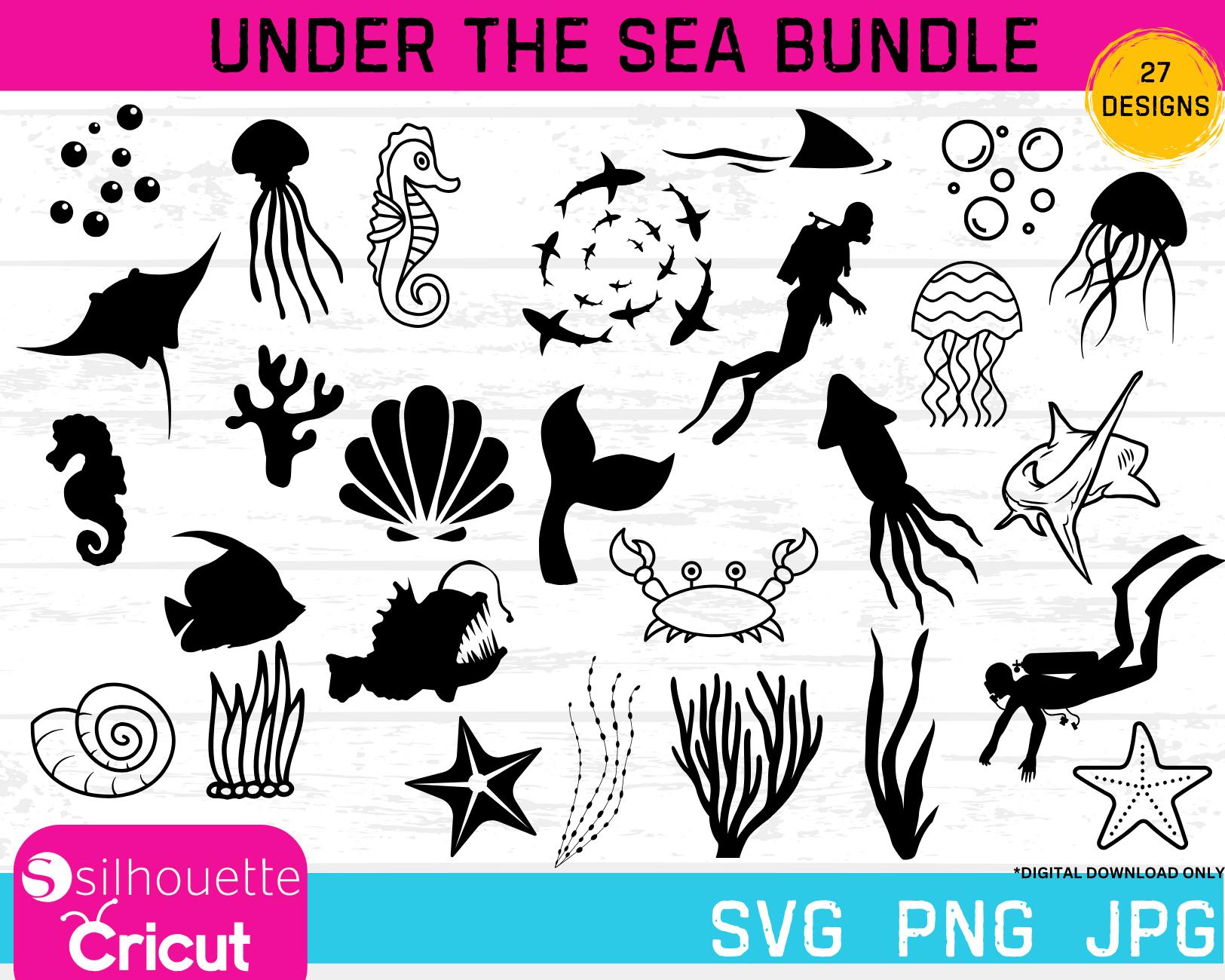 Under the Sea Vectors, Ocean Bundle SVG, JPG, PNG, Under the Sea Svgs ...
