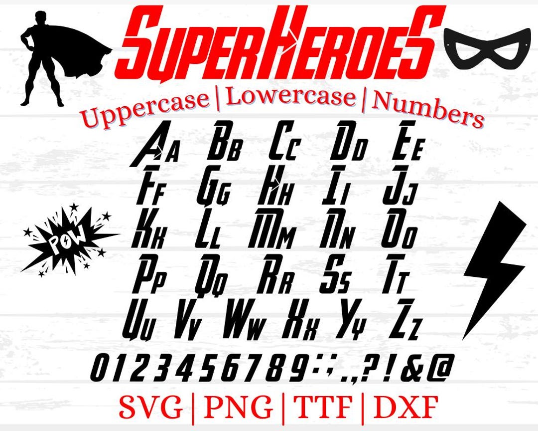 Super Heroes Font Png, Super Hero Alphabet, Super Hero Svgs, Hero ...