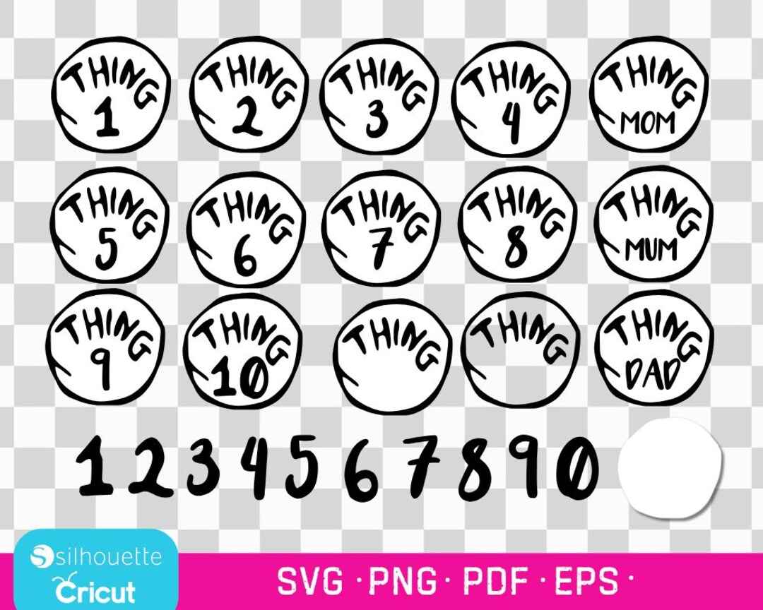Thing 1 and Thing 2 SVG, Family Thing Cut File, Thing 1 Thing 2 PNG ...
