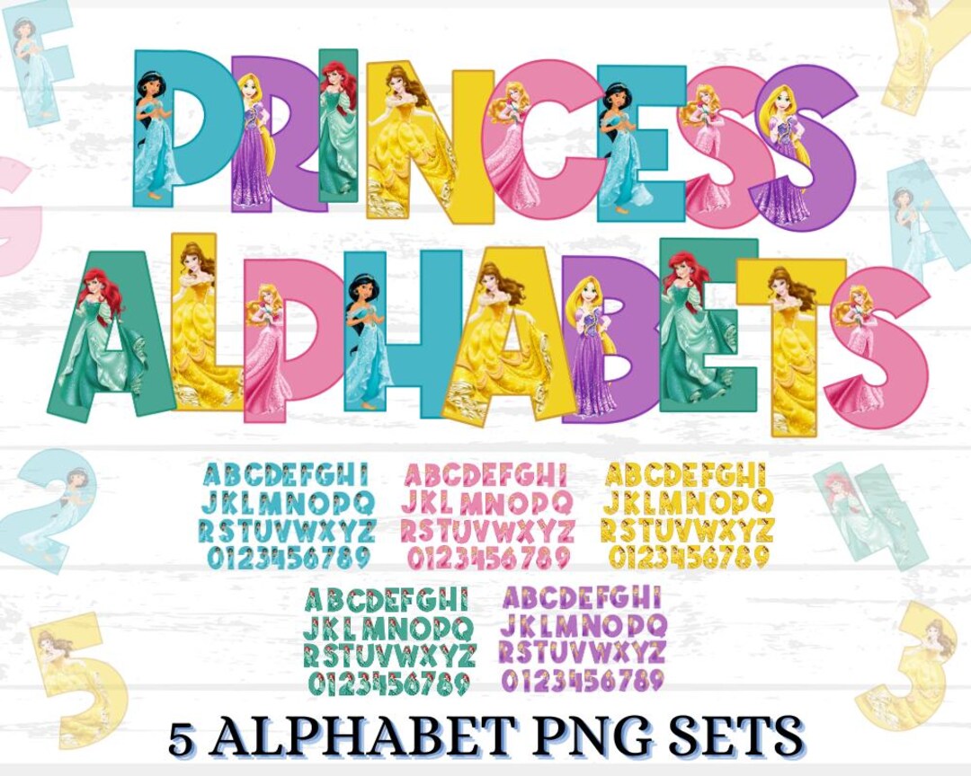 Princess Fonts, Princess Sublimations, Princess Pngs, Alphabet Doodles ...