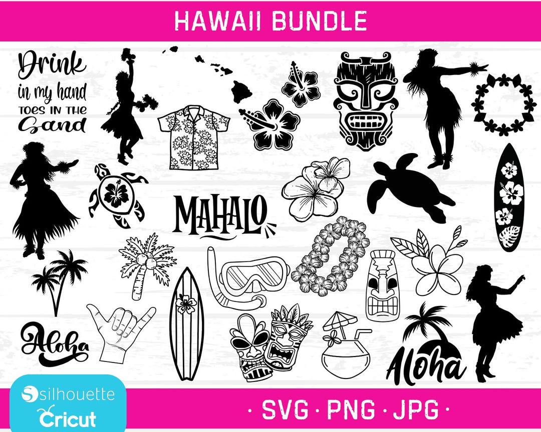 Hawaii SVG Files, Hawaii Vectors, Hawaii Bundle, Hawaii Holiday Svgs ...