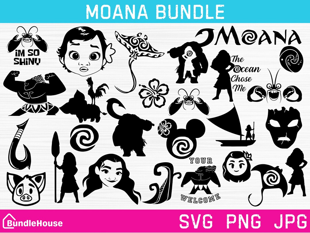 Bundle of Moana SVG, PNG, JPG, Moana Svgs, Heihei Cut Files, Princess ...
