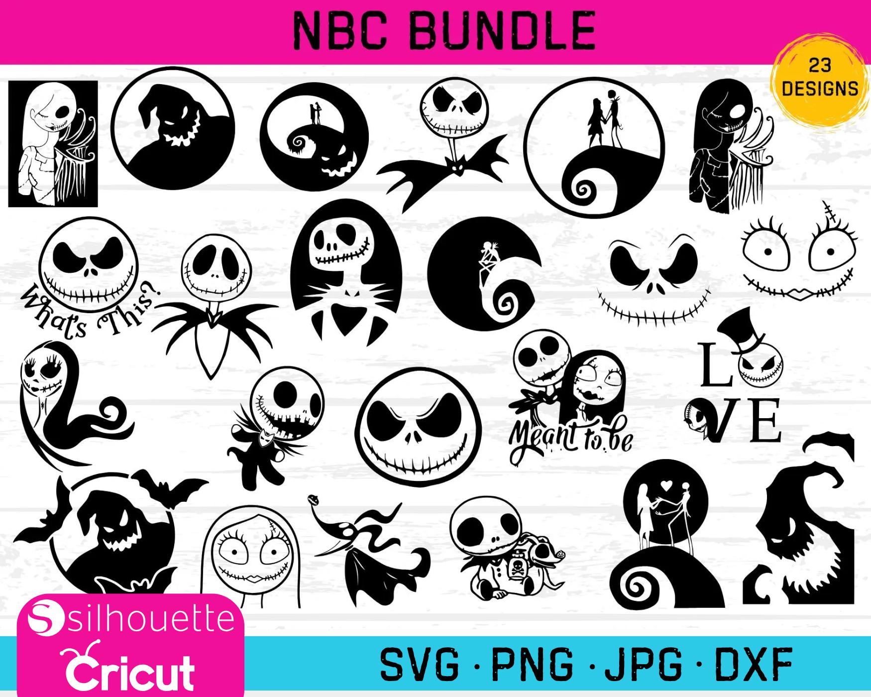 Bundle of Nightmare Before Christmas SVG, DXF, PNG Bundle, Jack and ...