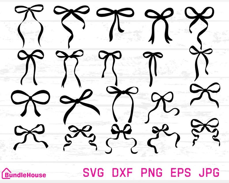 Thin Bow Cut Files, Laser Cut File for Bows, Bows Svgs, Bow DXF, Cricut ...