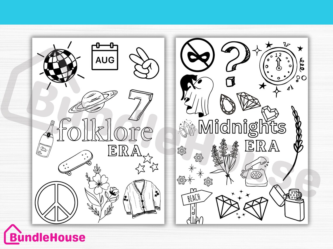 Eras Tour 11 Page Color Sheets Color Pages, Instant PDF Download swifty ...