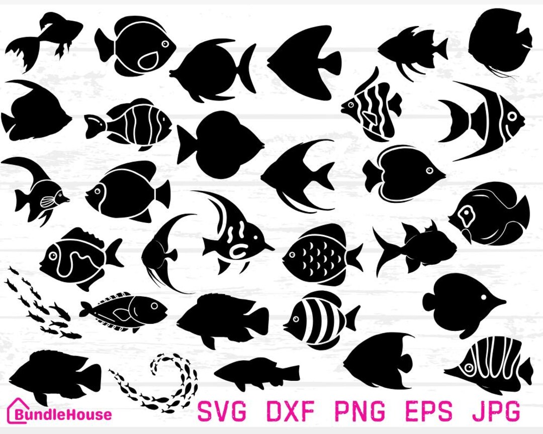 Tropical Fish SVG Bundle ,ocean Fish Svgs, Tropical Fish Cut Files ...