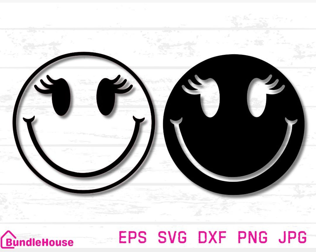 Pretty Smiley Face Vectors, Smiley Face Emoji Svg, Cricut Face Svg ...