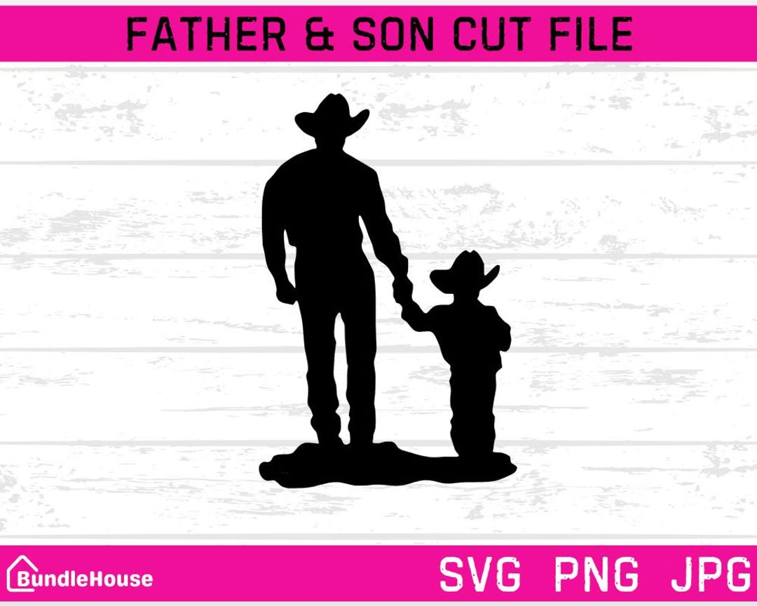 Cowboy and Son SVG, PNG, JPG, Father and Son Svg, Cowboy Dad Svg, Dad ...
