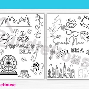 Eras Tour 11 Page Color Sheets Color Pages, Instant PDF Download swifty ...