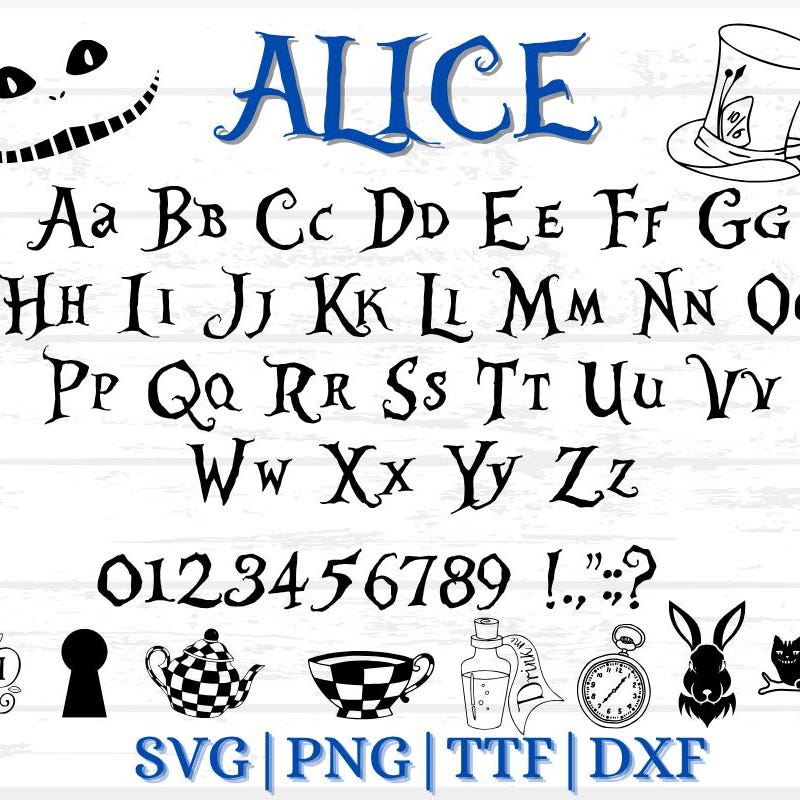 Alice in Wonderland Cut Files - Etsy