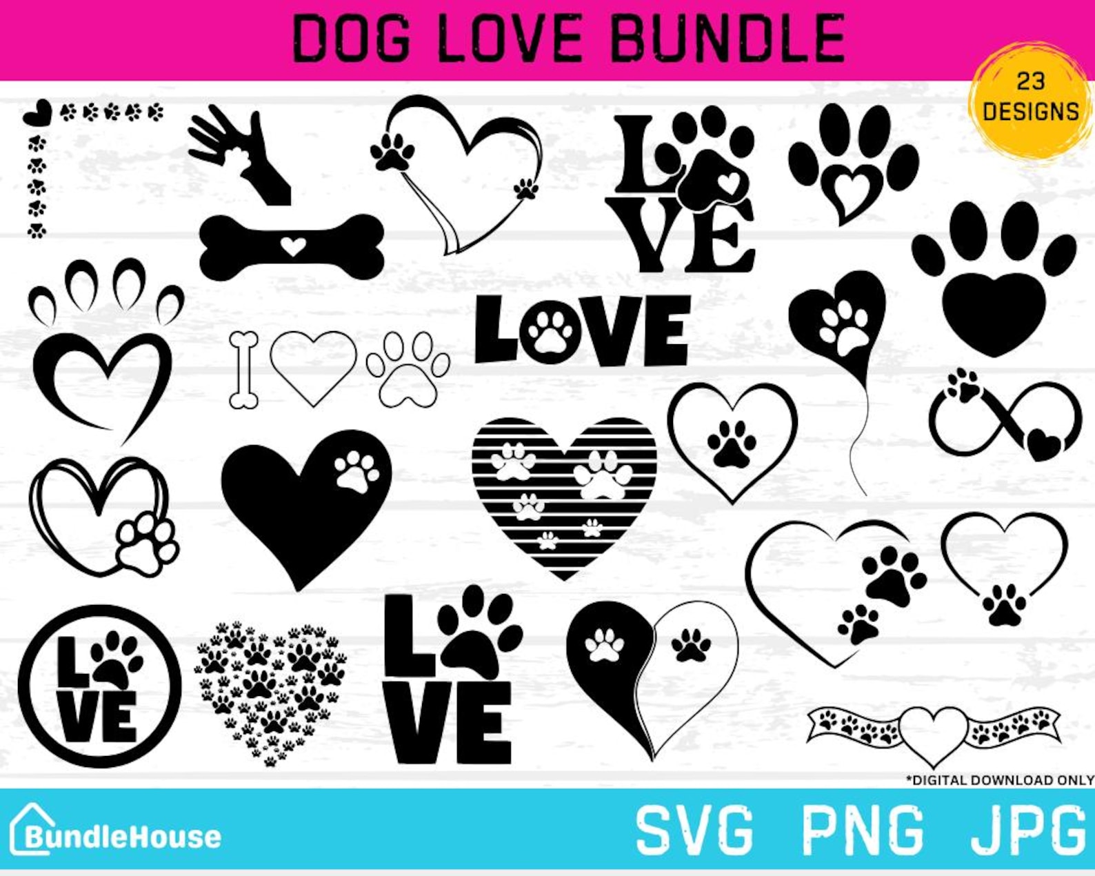 Bundle of Dog Lover Svgs, Pngs, Jpgs Dog Svg, Dog Clip Art, Dog Love ...