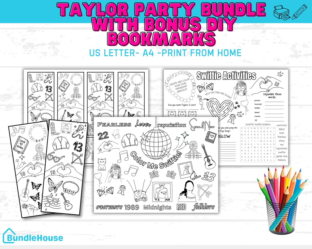 Color Me Swiftie and Activity Bundle color Pages, Instant PDF Download ...