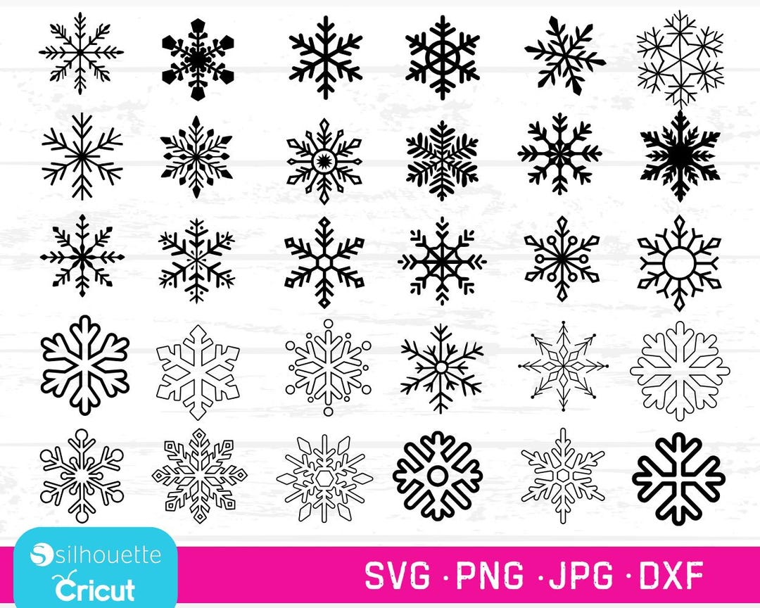 Snowflakes SVG Bundle, Winter Cut Files, Snowflakes Clipart, Frozen ...