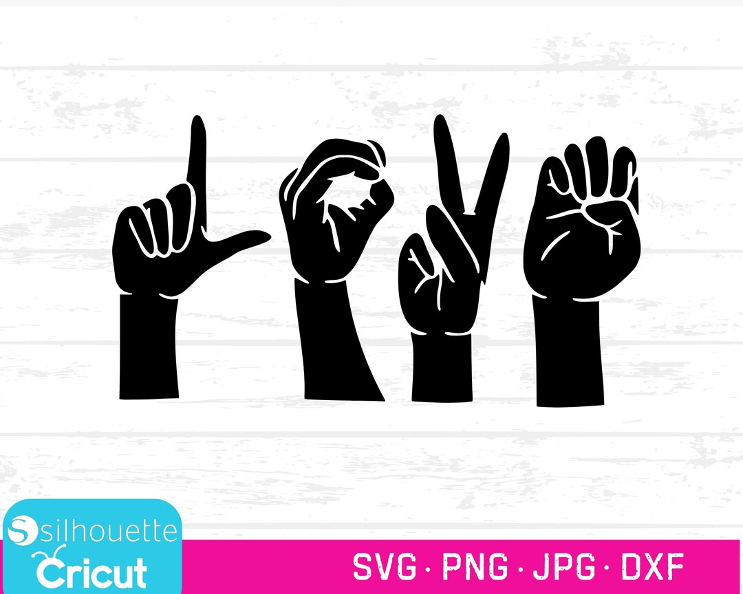 Love Hands Svg, Png, Dxf, Love Hands Svg, Signing Svgs, ASL Cut Files ...