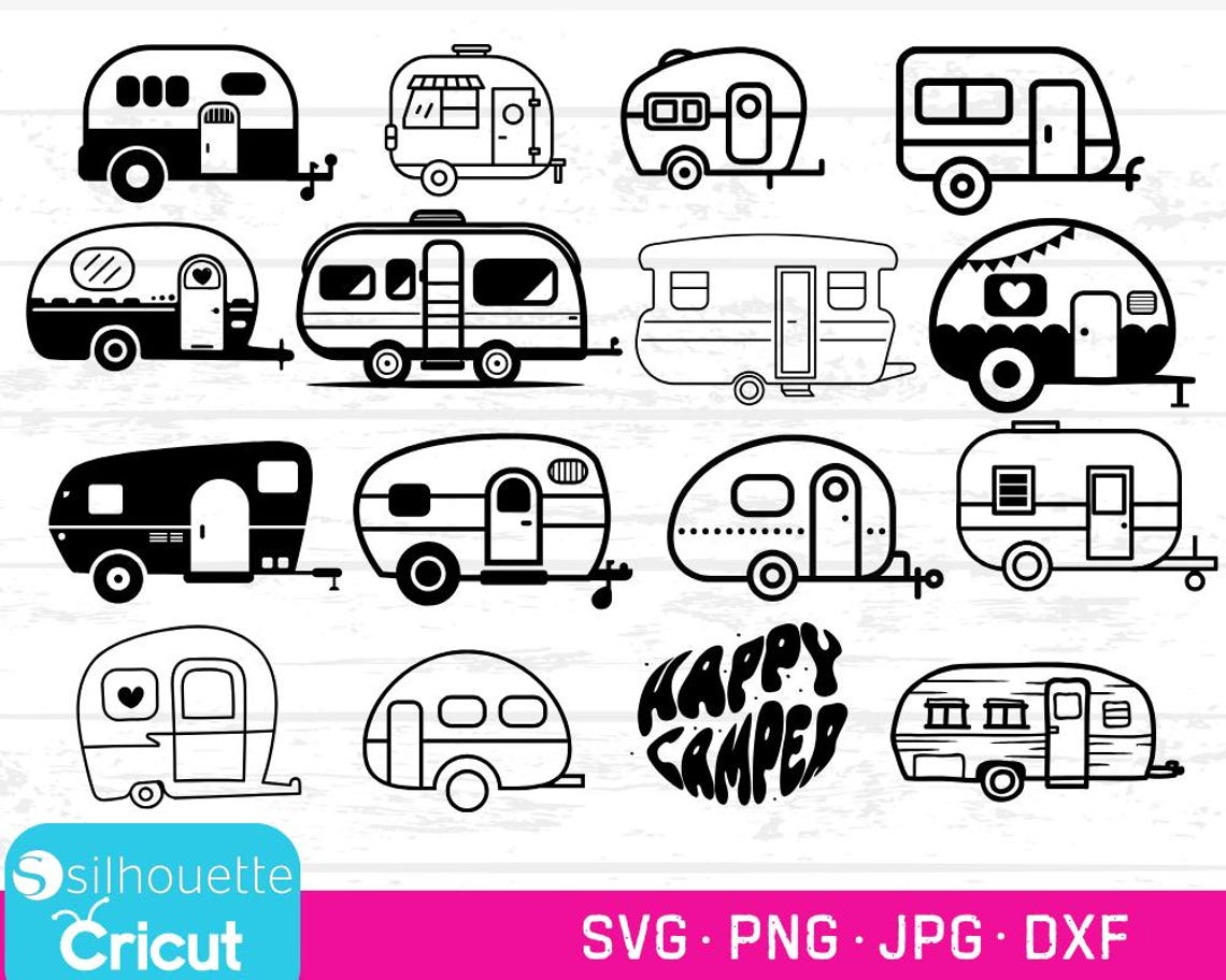 Cute Caravan Bundle Svgs, Pngs, Jpgs, Dxfs, Caravan Cut Files, Caravan ...