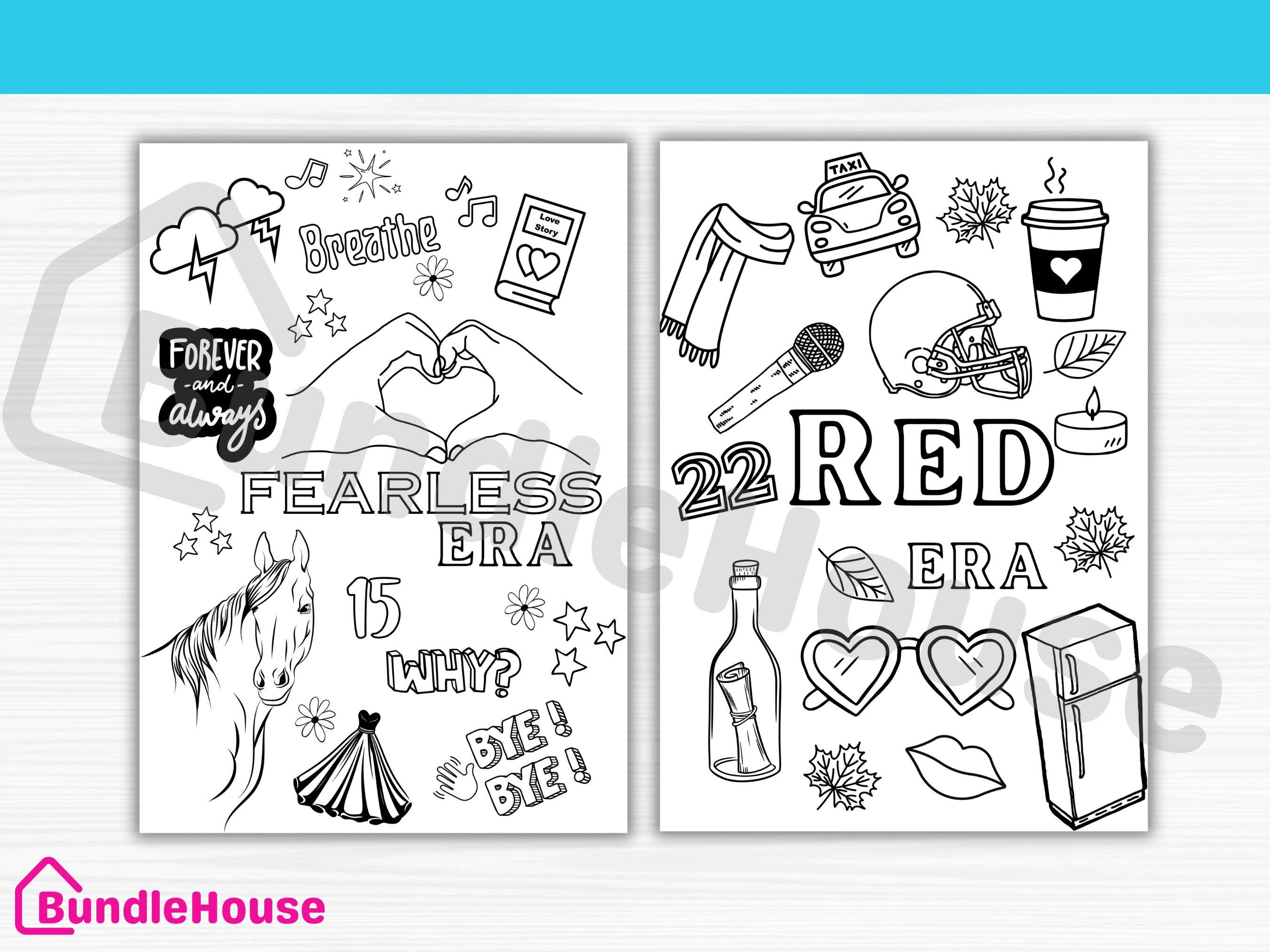 Eras Tour 11 Page Color Sheets Color Pages, Instant PDF Download swifty ...