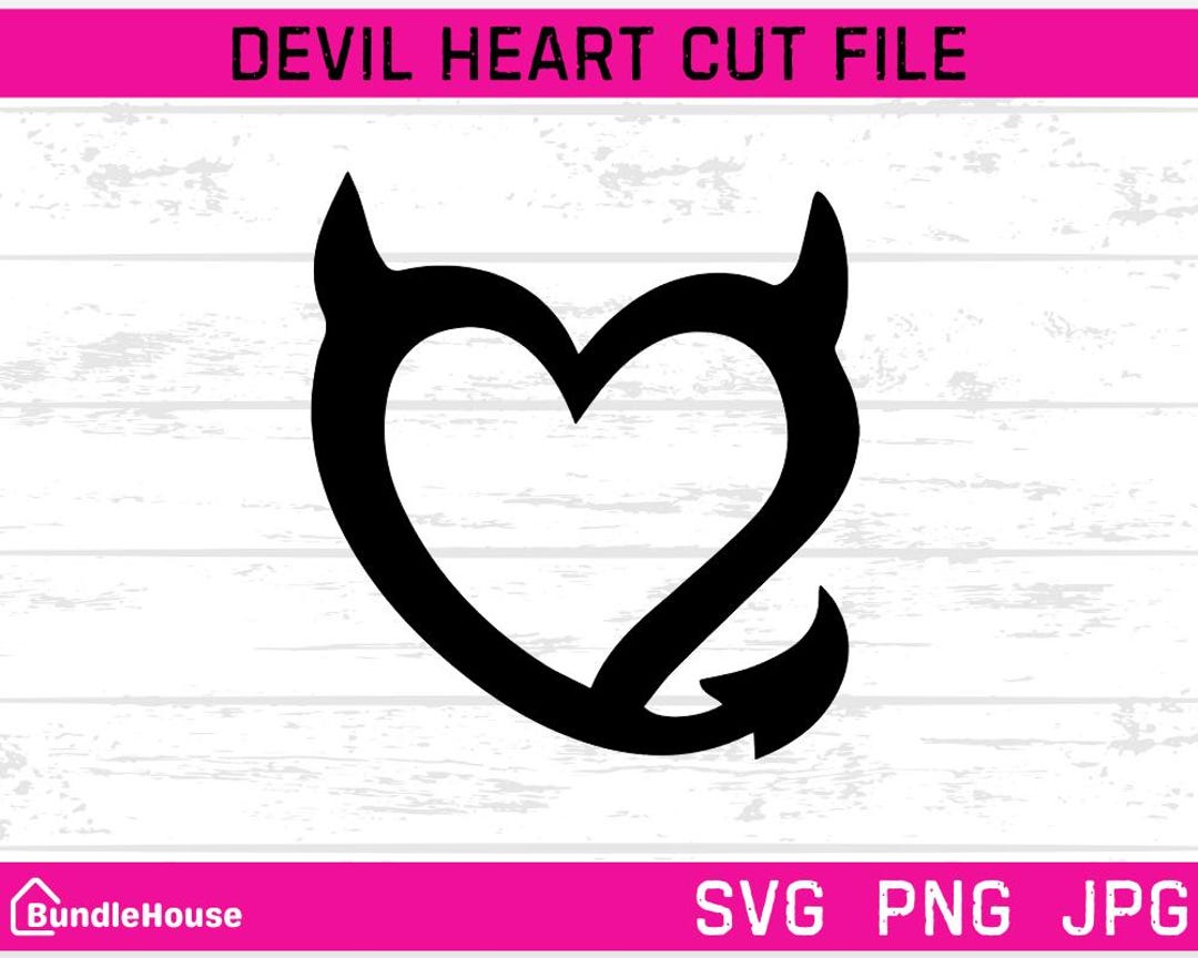 Devil Heart SVG, PNG, JPG, Love Heart Svg, Gothic Heart Svg, Devil ...