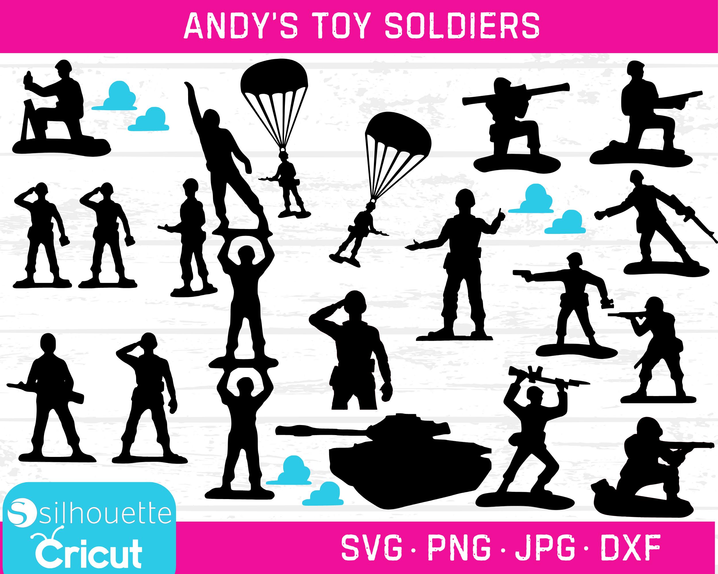Andy's Toy Soldier Vector Bundle, Toy Soldiers Svgs, Army Men Cut Files ...